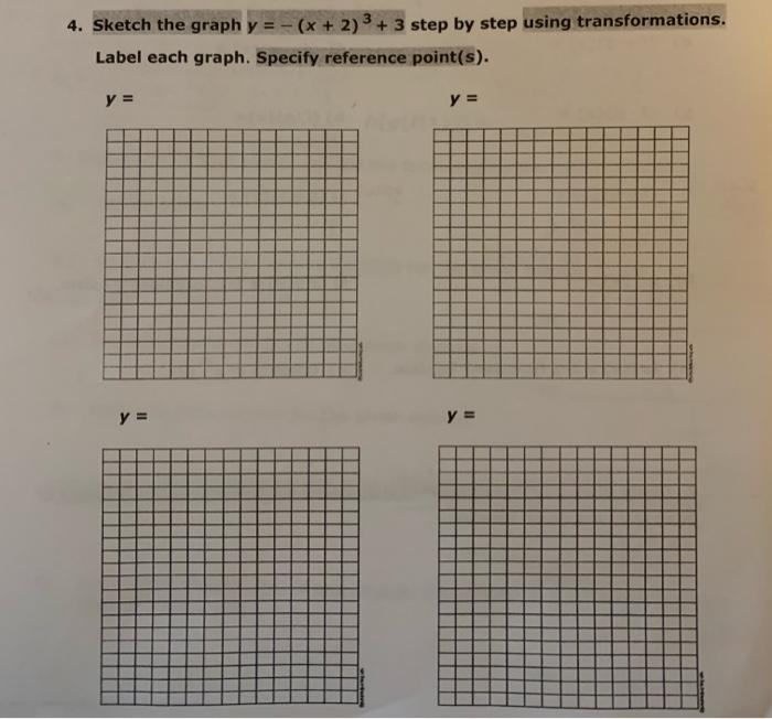 Solved 4. Sketch the graph y=−(x+2)3+3 step by step using | Chegg.com