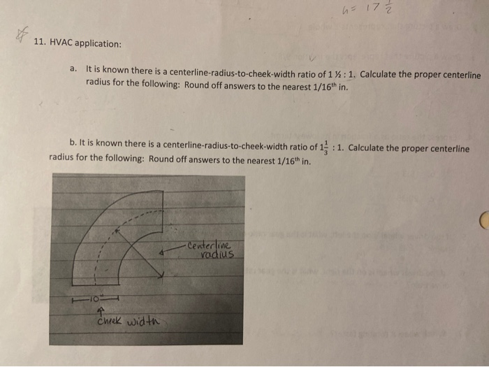 Solved a) it is known there is a centerline radius to cheek | Chegg.com