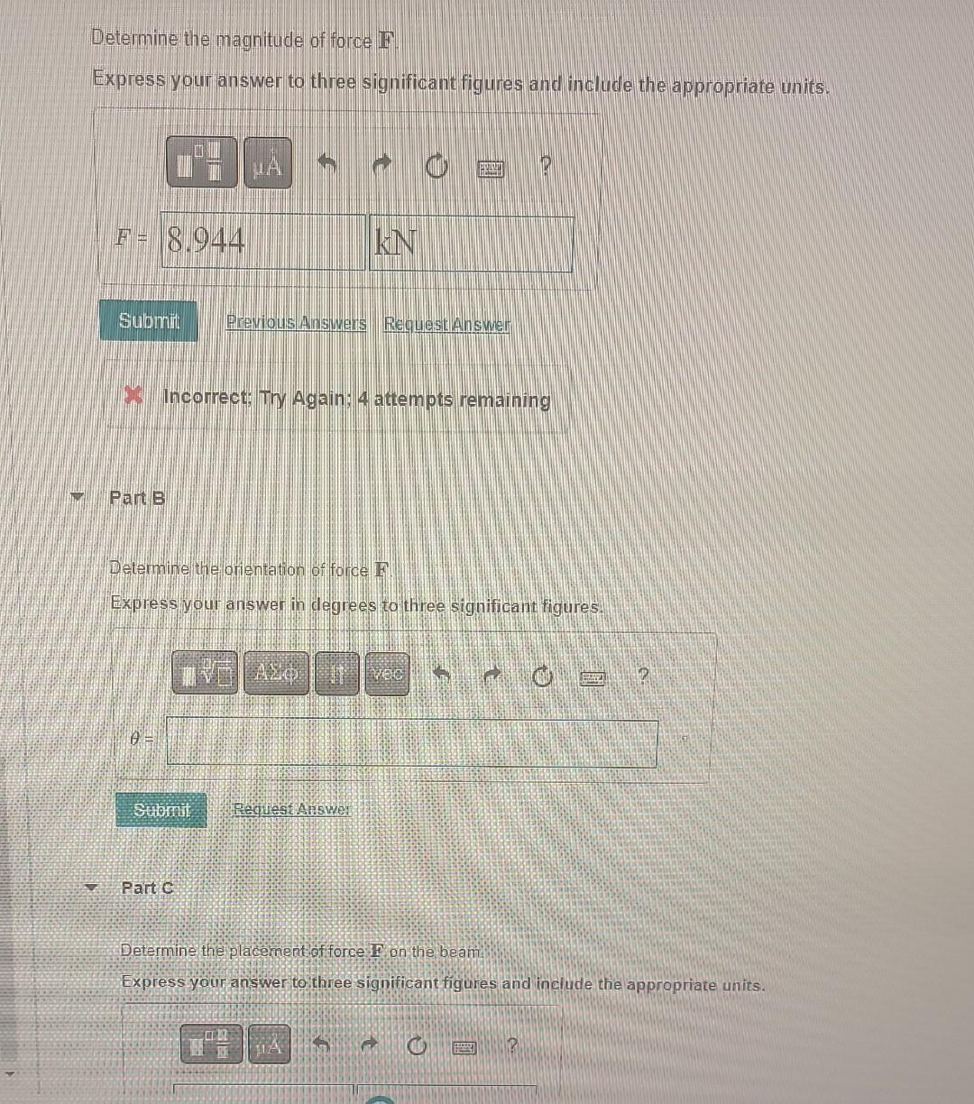 Solved Determine The Magnitude And Orientation Of θ Of Force