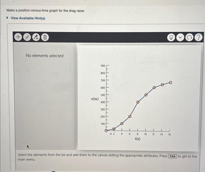 Solved Make a position-versus-time graph for the drag racer. | Chegg.com