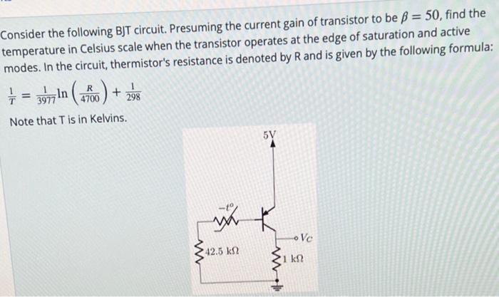 Solved Consider the following BJT circuit. Presuming the | Chegg.com