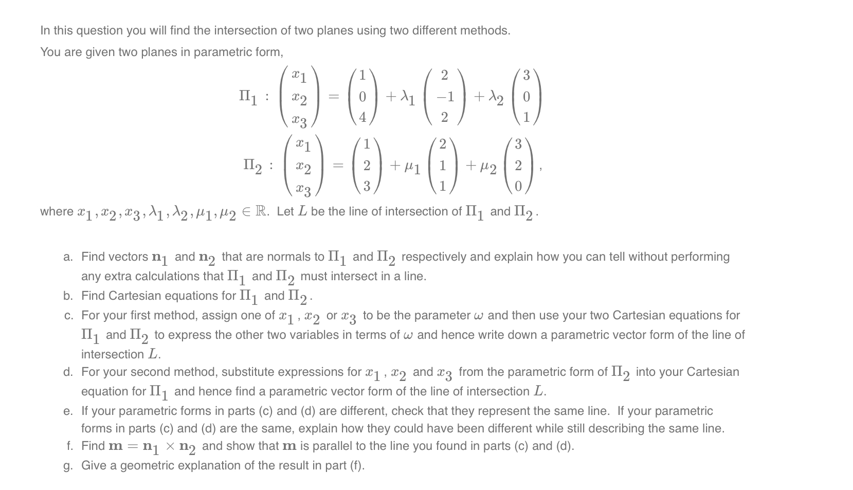 Solved In this question you will find the intersection of | Chegg.com