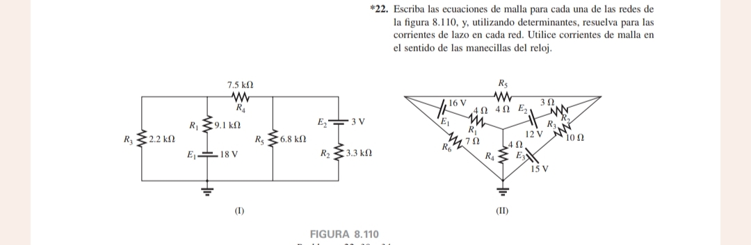 Solved 22 escriba Las Ecuaciones De Malla Para Cada Una