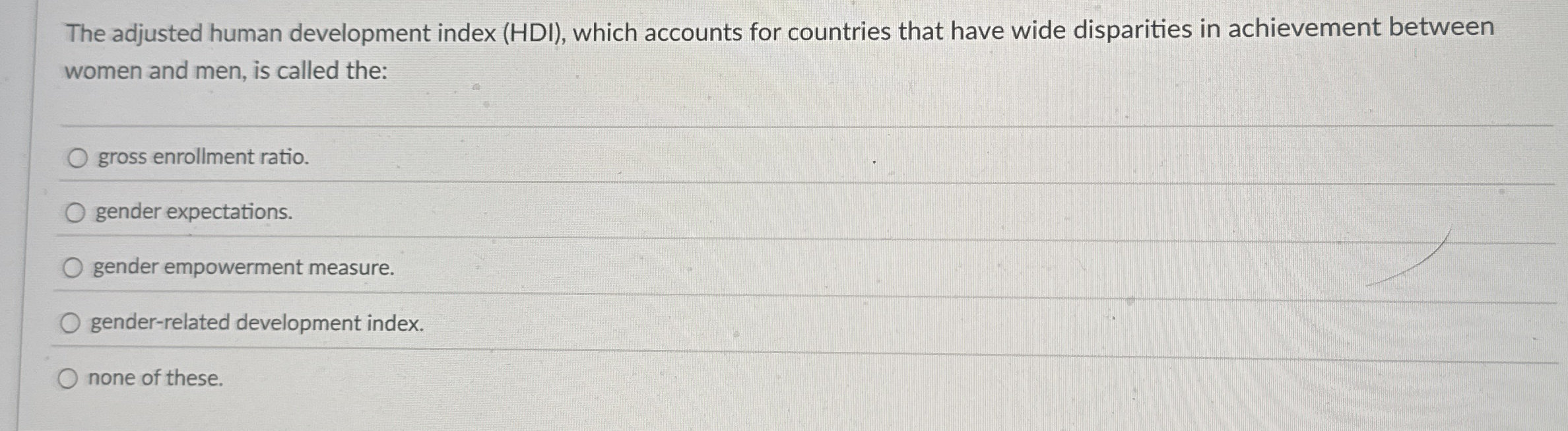 Solved The adjusted human development index (HDI), ﻿which | Chegg.com