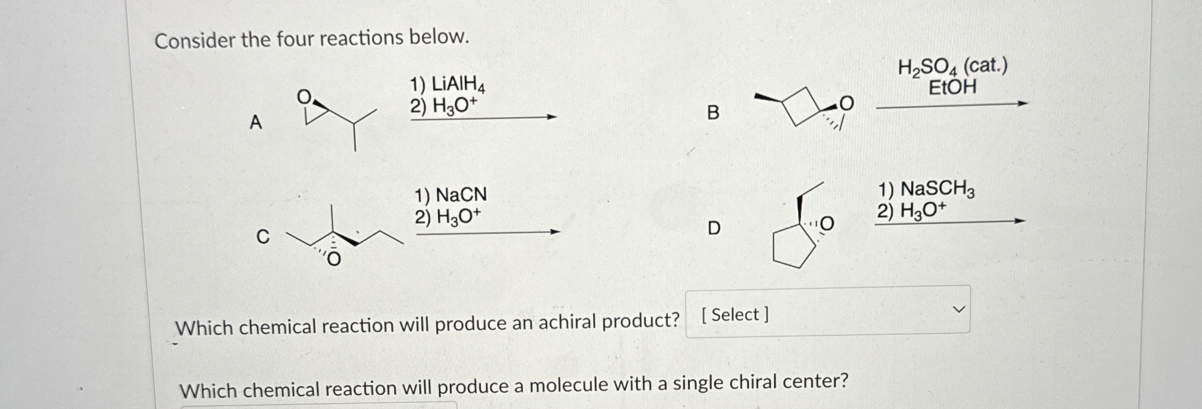 Solved Consider the four reactions below.Which chemical | Chegg.com