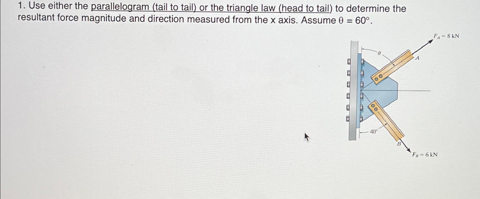 Solved Use either the parallelogram (tail to tail) ﻿or the | Chegg.com