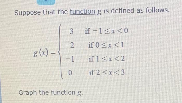 Solved Suppose that the function g is defined as follows. | Chegg.com