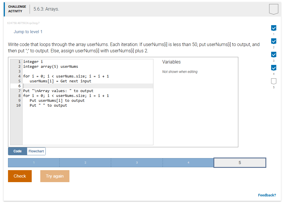 challenge activity 5.6.3: Arrays in ﻿coral Write code | Chegg.com