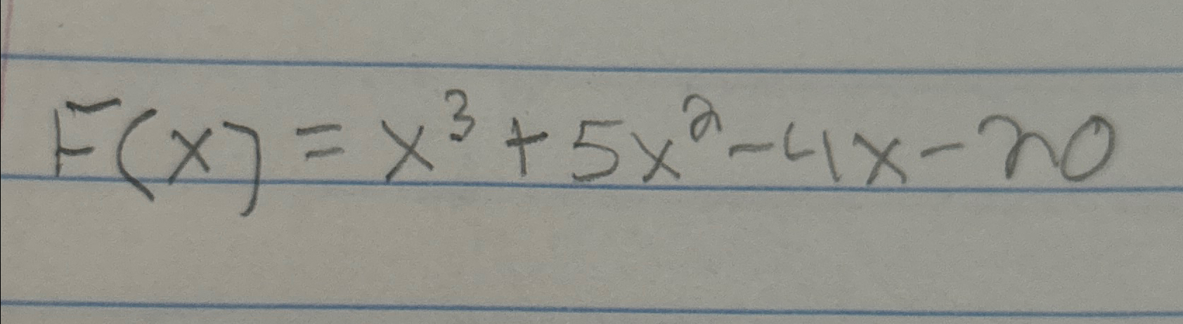 Solved F(x)=x3+5x2-4x-20 ﻿Find all real zeros of polynomial | Chegg.com