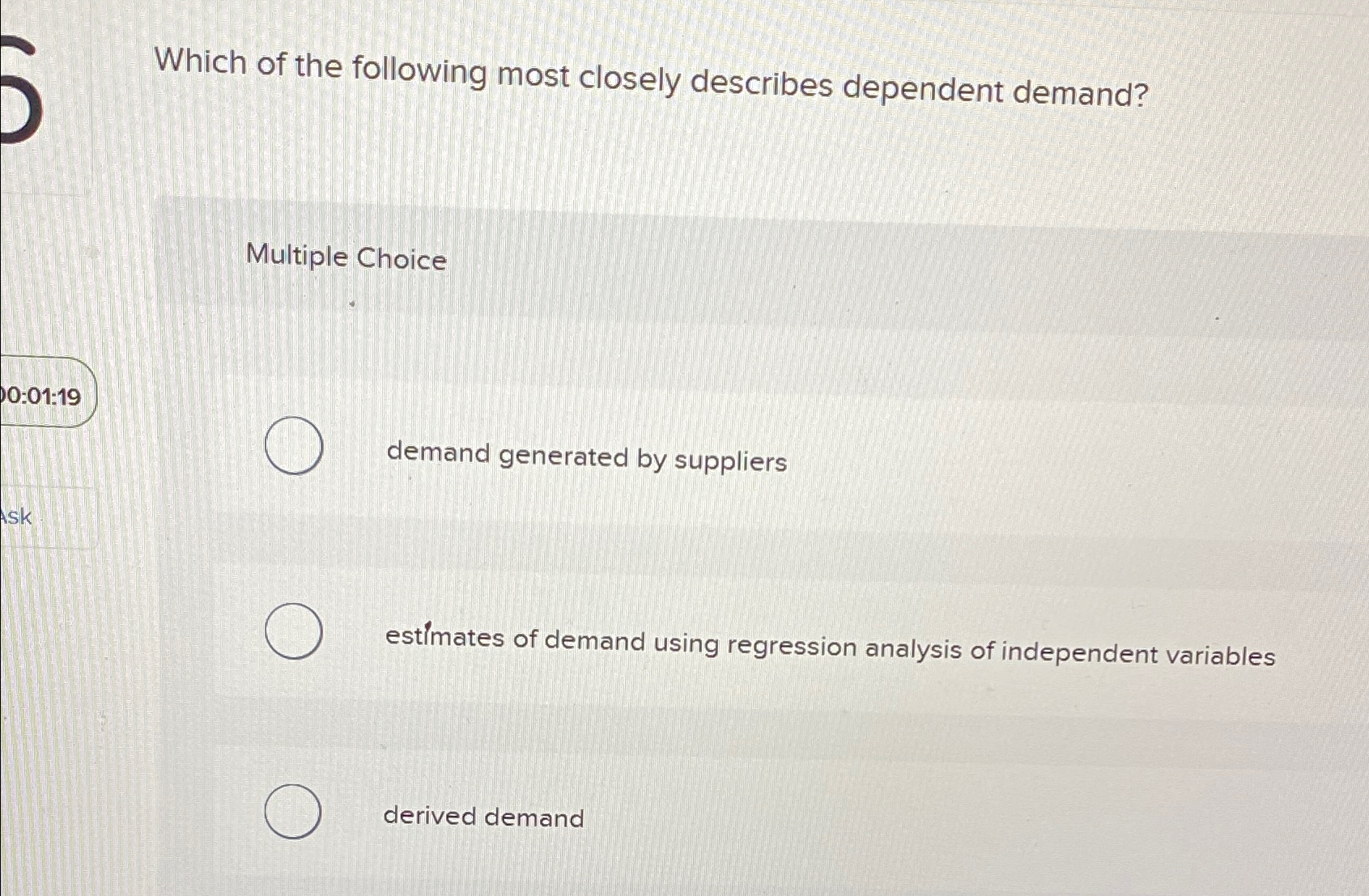 Solved Which of the following most closely describes | Chegg.com