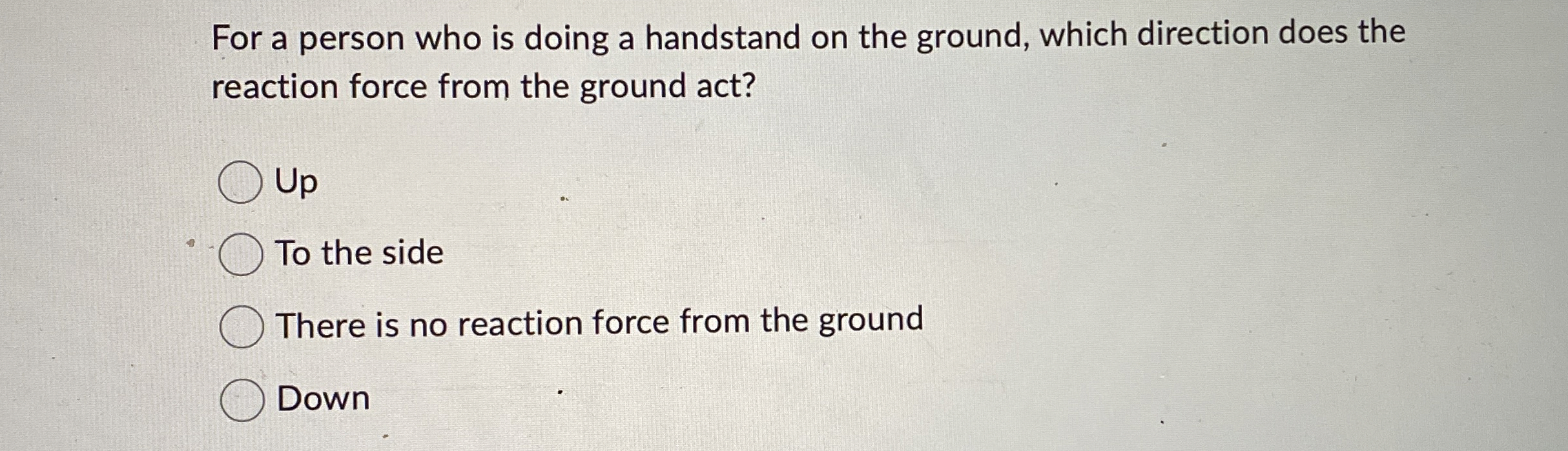 Solved For a person who is doing a handstand on the ground, | Chegg.com