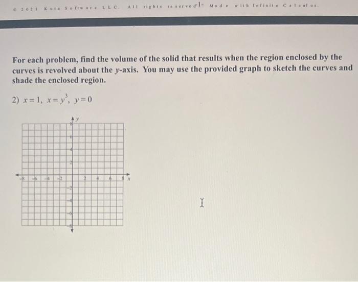Solved For each problem, find the volume of the solid that | Chegg.com