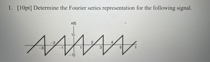Solved 1 [10pt] Determine The Fourier Series Representation