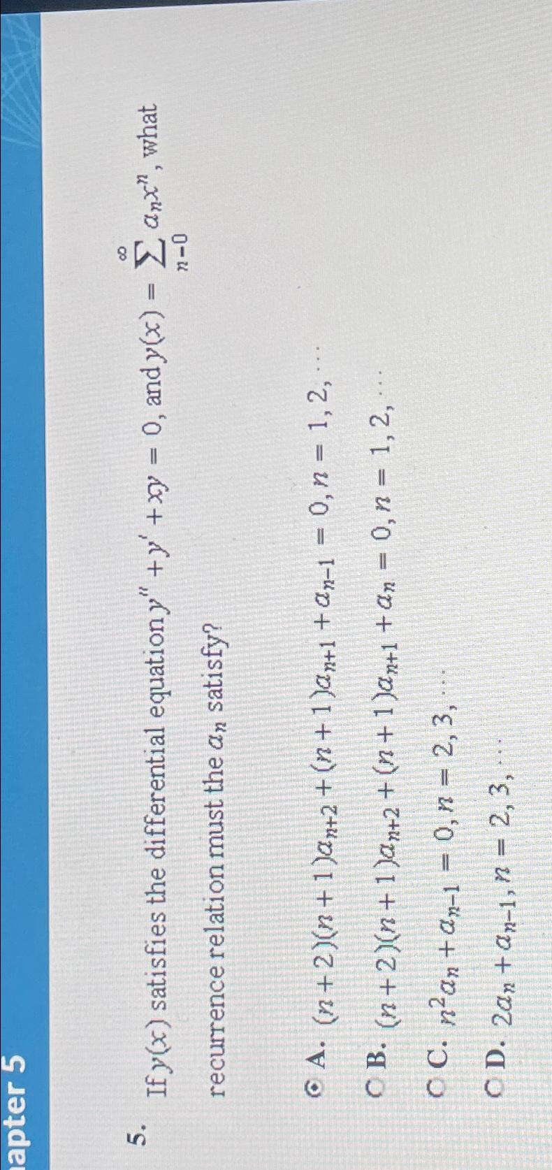 Solved apter 55. ﻿If y(x) ﻿satisfies the differential | Chegg.com