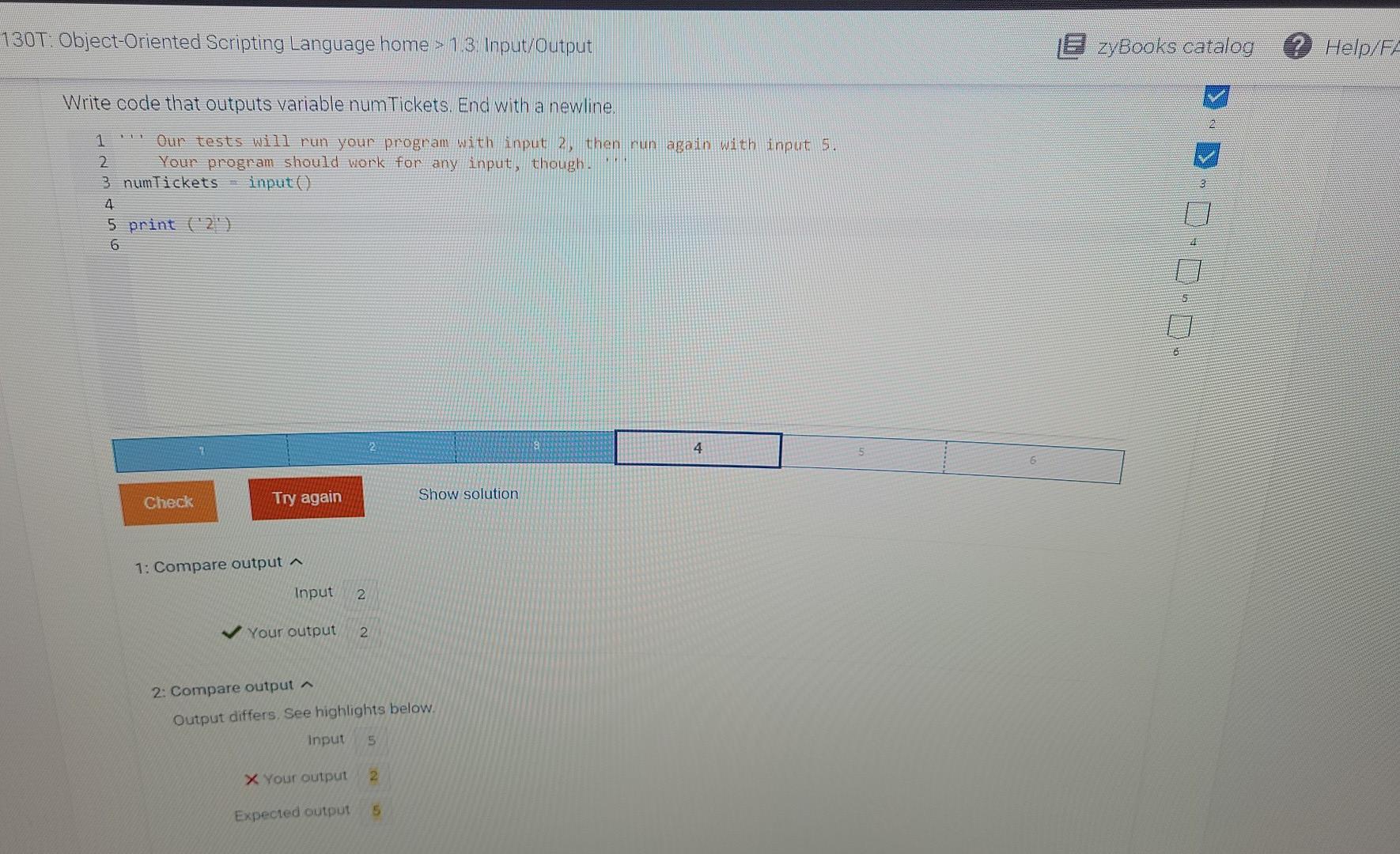 Solved 130T: Object-Oriented Scripting Language home > 1.3. | Chegg.com