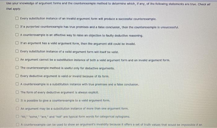 Use your knowledge of argument forms and the | Chegg.com