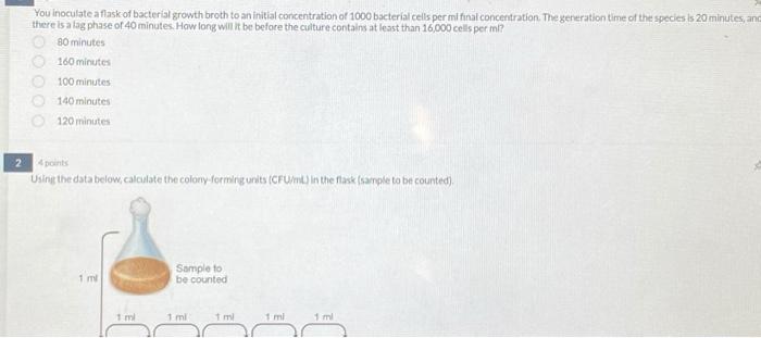 Solved You inoculate a flask of bacterial growth broth to an | Chegg.com