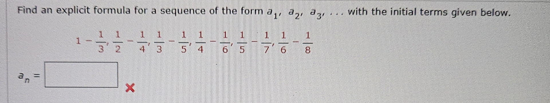 Solved Find an explicit formula for a sequence of the form | Chegg.com