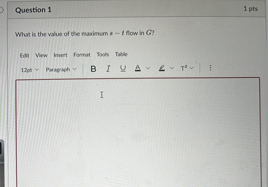 Solved Question 1What is the value of the maximum s-t ﻿flow | Chegg.com
