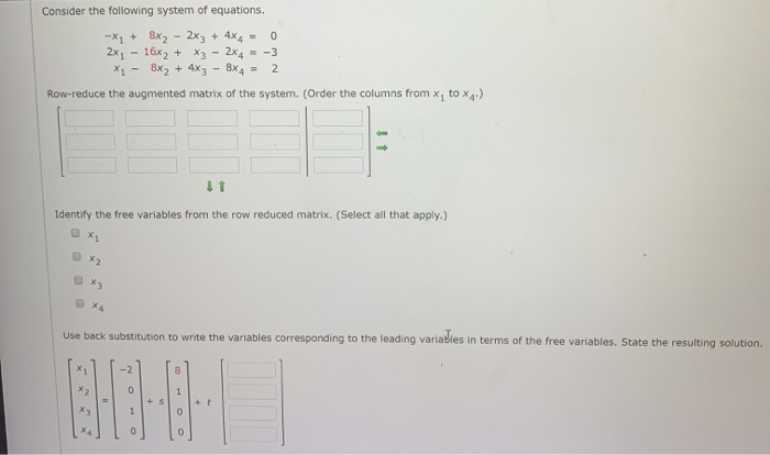 Solved Consider the following system of equations. 8x2 2x3 | Chegg.com