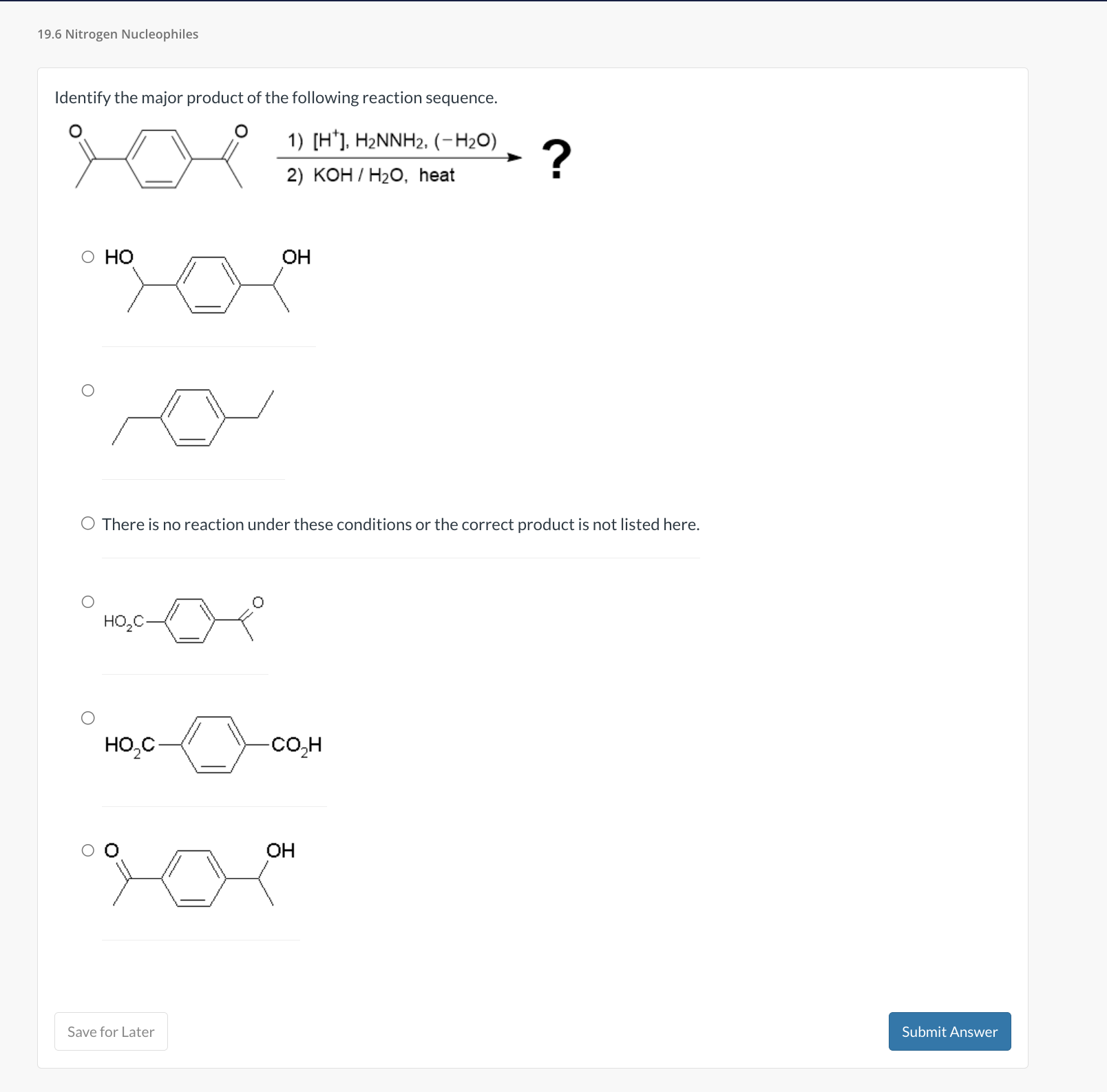 Identify the major product of the following reaction | Chegg.com