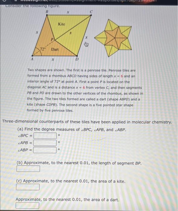 Solved Two shapes are shown. The first is a penrose tile. | Chegg.com