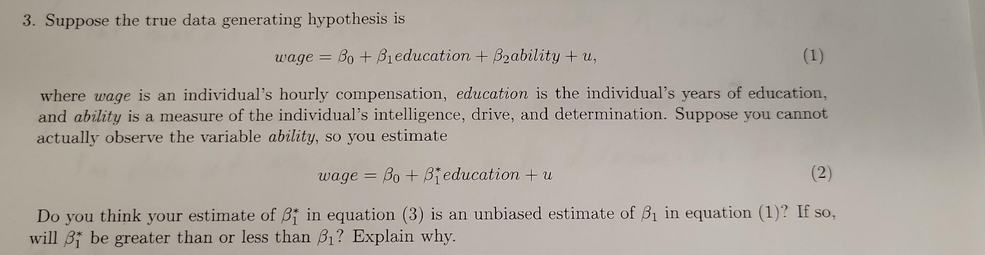 3. Suppose the true data generating hypothesis is | Chegg.com