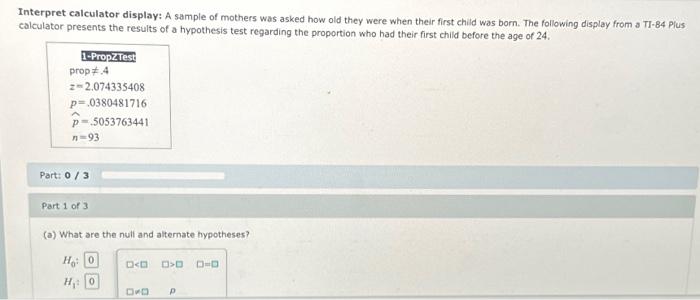 Solved Interpret calculator display: A sample of mothers was | Chegg.com