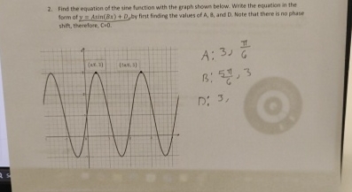 Find the equation of the siref function with the | Chegg.com