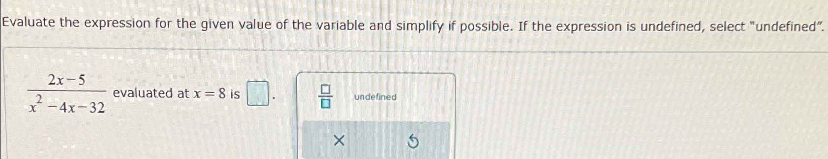 Solved Evaluate the expression for the given value of the | Chegg.com