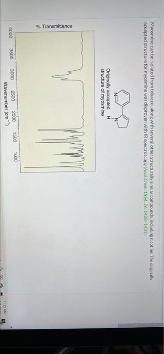 Solved Myosmine can be isolated from tobacco, along with | Chegg.com