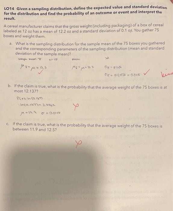Solved L014 Given a sampling distribution, define the | Chegg.com