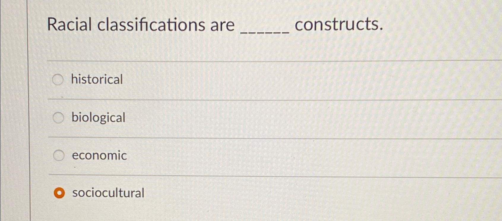 Solved Racial classifications are q, | Chegg.com