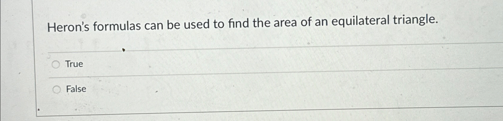 Solved Heron's formulas can be used to find the area of an | Chegg.com