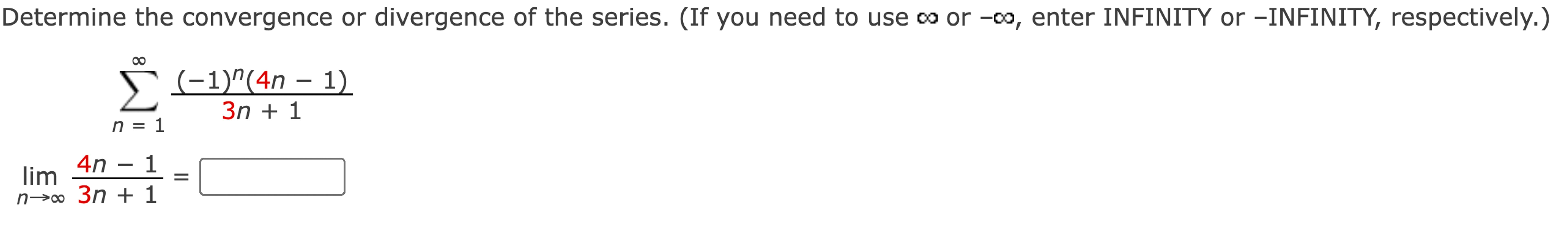 Solved Determine the convergence or divergence of the | Chegg.com