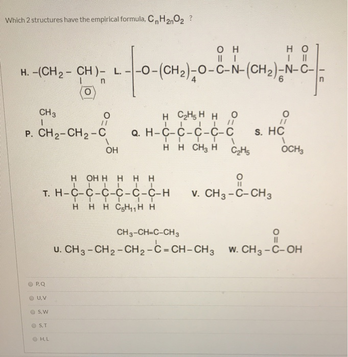 Solved Which 2 structures have the empirical formula, | Chegg.com