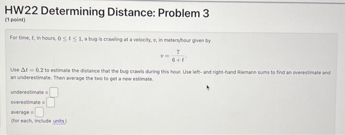 Solved HW22 Determining Distance: Problem 3 (1 point) For | Chegg.com
