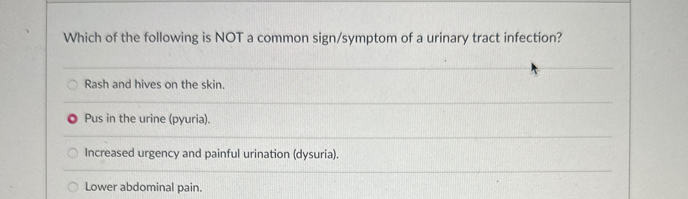 Solved Which of the following is NOT a common sign/symptom | Chegg.com