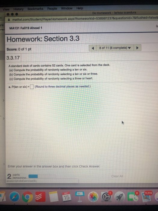 Solved View History Bookmarks People Window Help Do Homework | Chegg.com