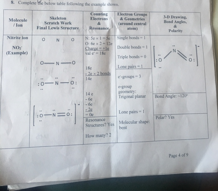 Solved 8. Complete the below table following the example | Chegg.com