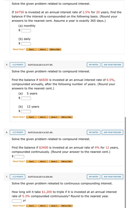 Solved - 2.5 POINTS AUFCOLALG8 4.6.005. MY NOTES ASK YOUR | Chegg.com