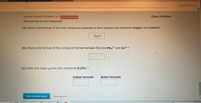 Solved (a) What is the formula of the ionic compound | Chegg.com