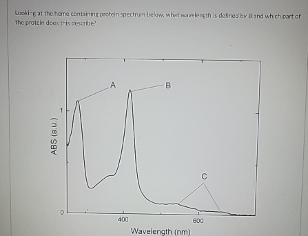 Solved Looking at the heme containing protein spectrum | Chegg.com