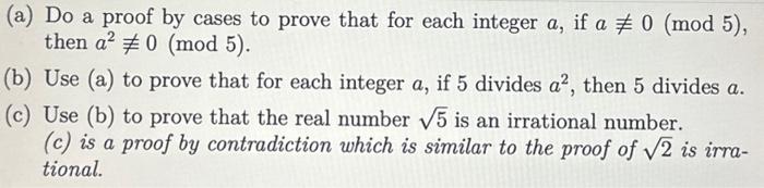 (a) Do a proof by cases to prove that for each | Chegg.com