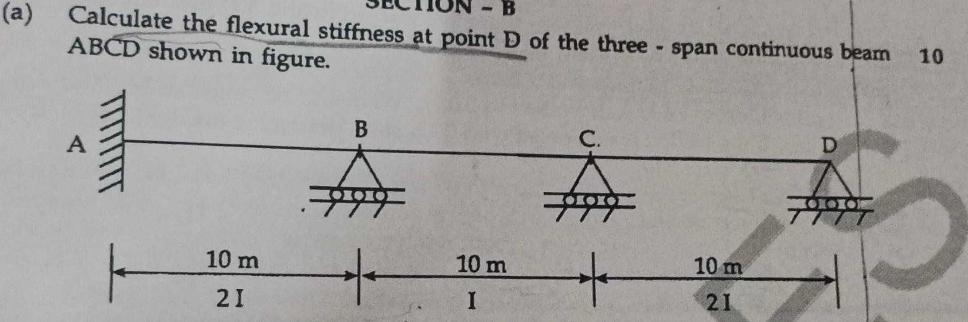 Solved Calculate the flexural stiffness at point D of the | Chegg.com