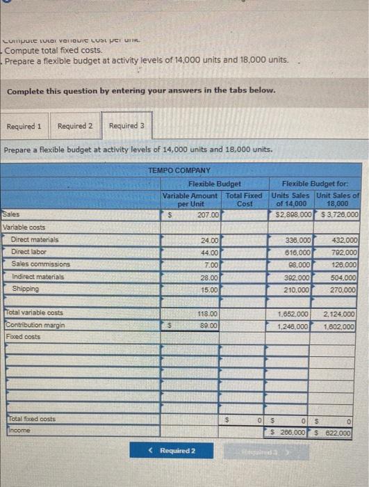 Solved Exercise 8-3 (Algo) Preparing flexible budgets LO P1 | Chegg.com