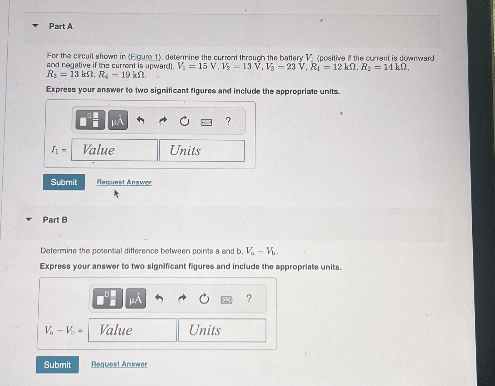 Part AFor the circuit shown in (Figure 1), ﻿determine | Chegg.com