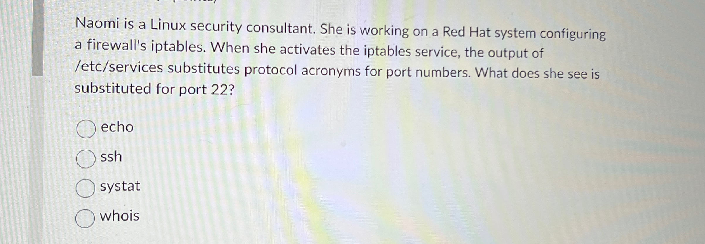 Solved Naomi is a Linux security consultant. She is working | Chegg.com