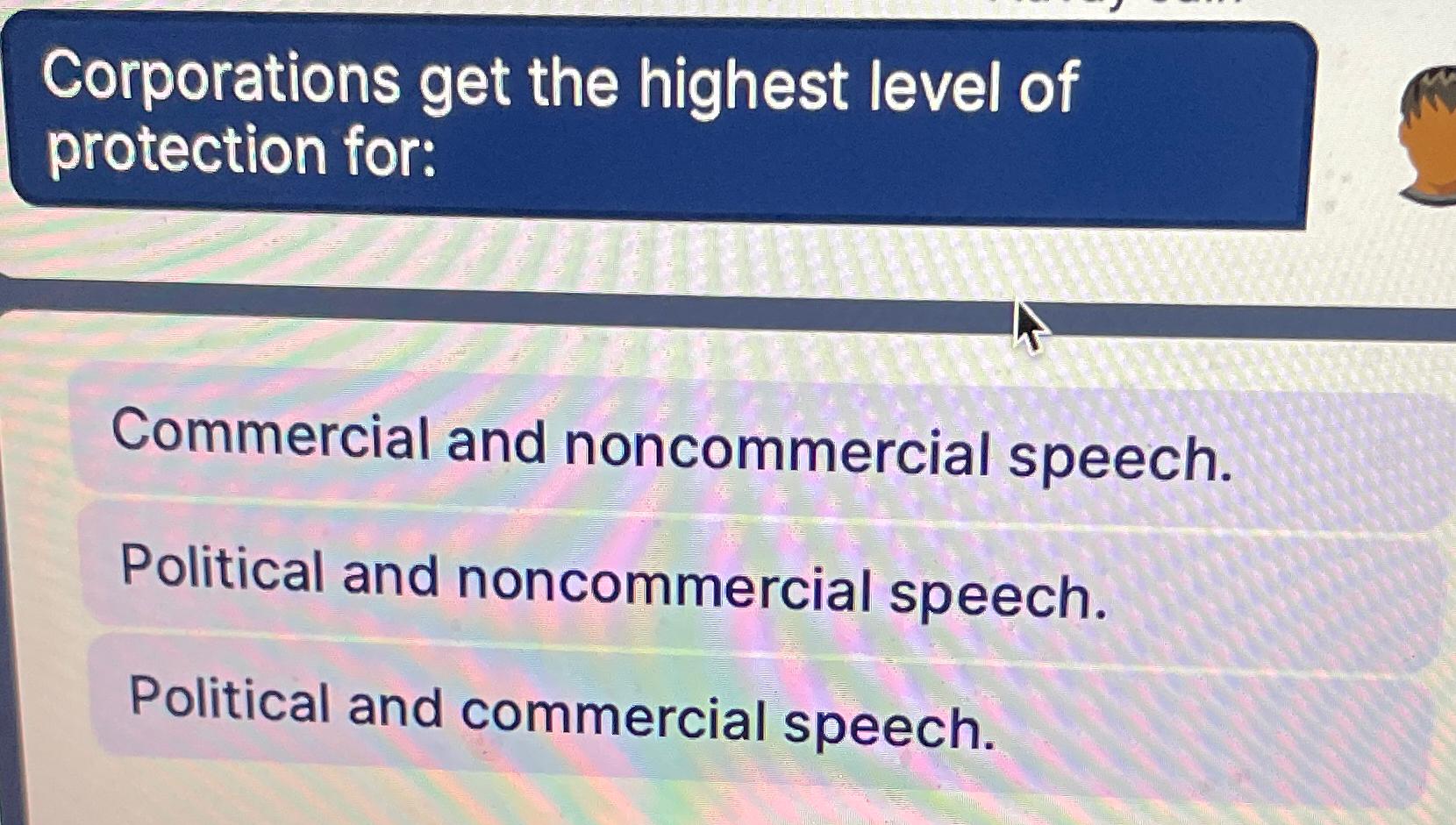 Solved Corporations get the highest level of protection | Chegg.com