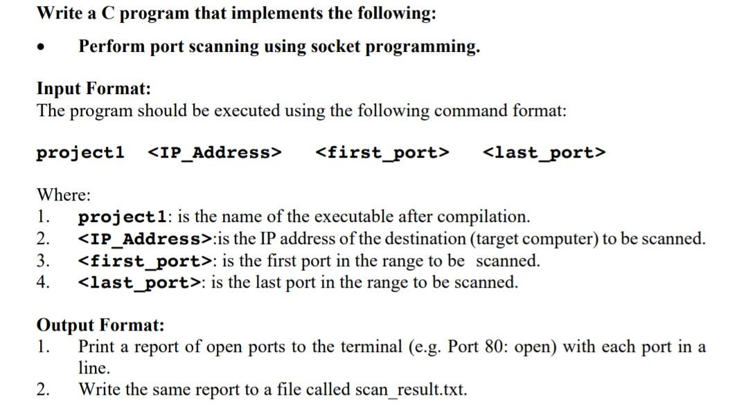 Solved Write a C program that implements the following: - | Chegg.com